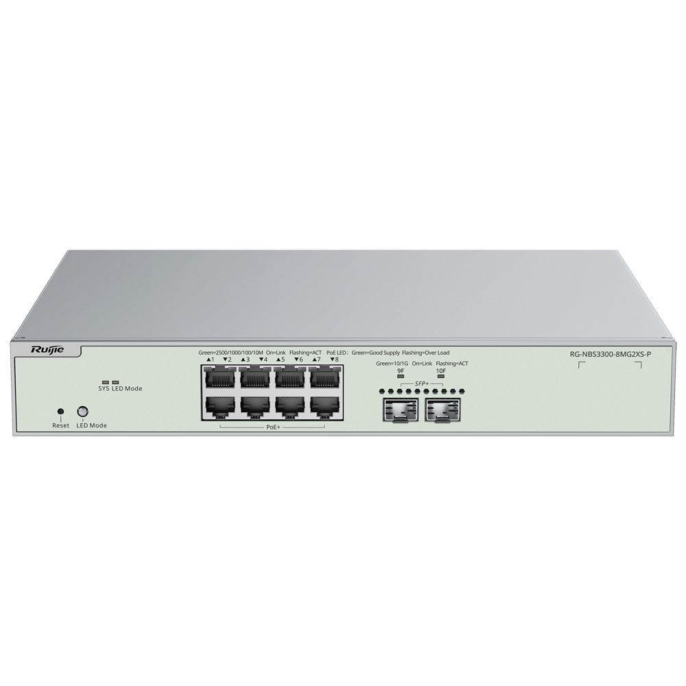 Reyee Switch PoE Cloud Layer 2 - 8 porte PoE MultiGigabit+ 2 10Gbps ...