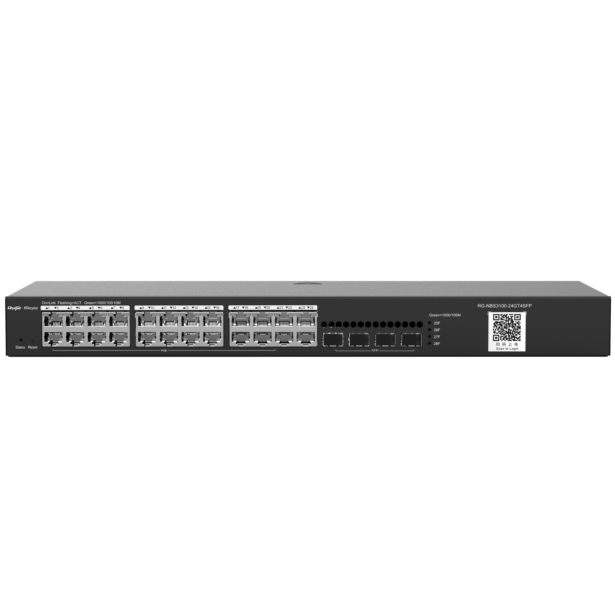 Reyee Switch Cloud Layer 2 - 24 RJ45 Gigabit ports - 4 SFP Gigabit ...